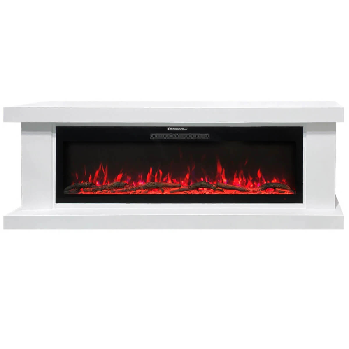 Custom Electric Fireplace with Mantel – 84” Built-In | Elegant Interior