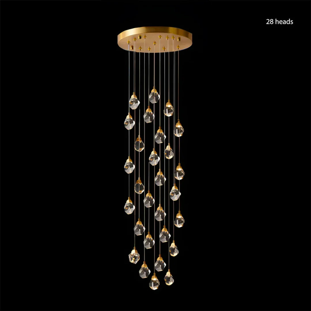 Harmony Crystal LED Chandelier: Luxury Lighting for Staircases & Duple ...