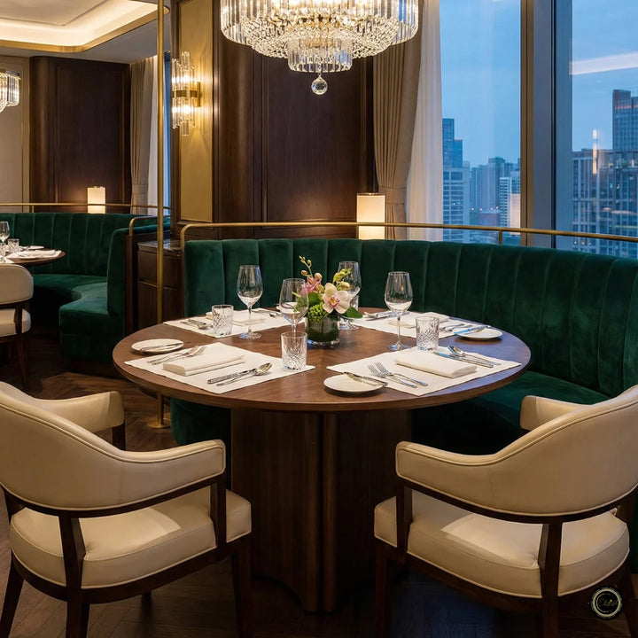 LuxeWood Round Dining Table | Stylish & Elegant Dining – Elegant Interior