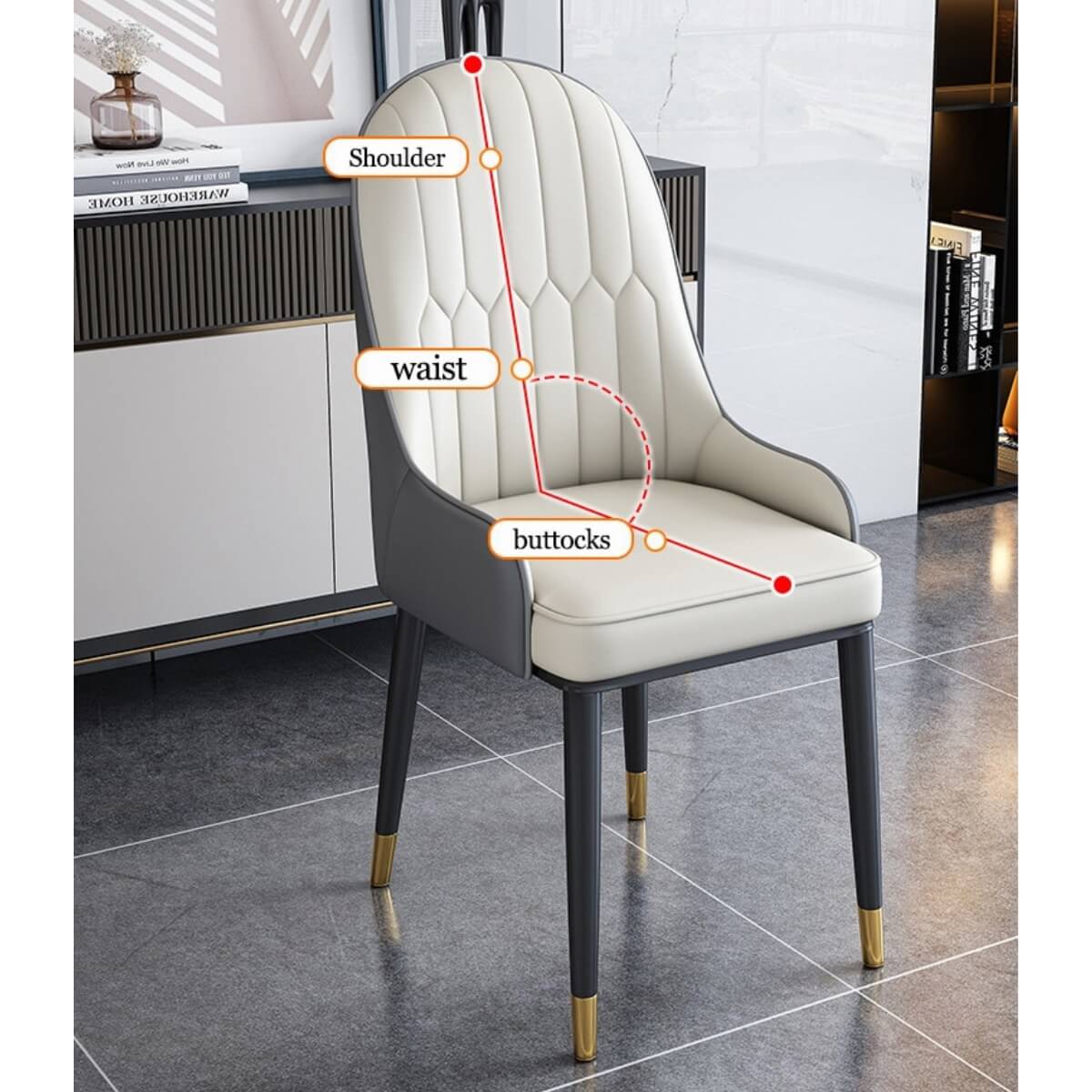 Tiara Luxury Dining Chair with Metal Legs | Elegant Interior