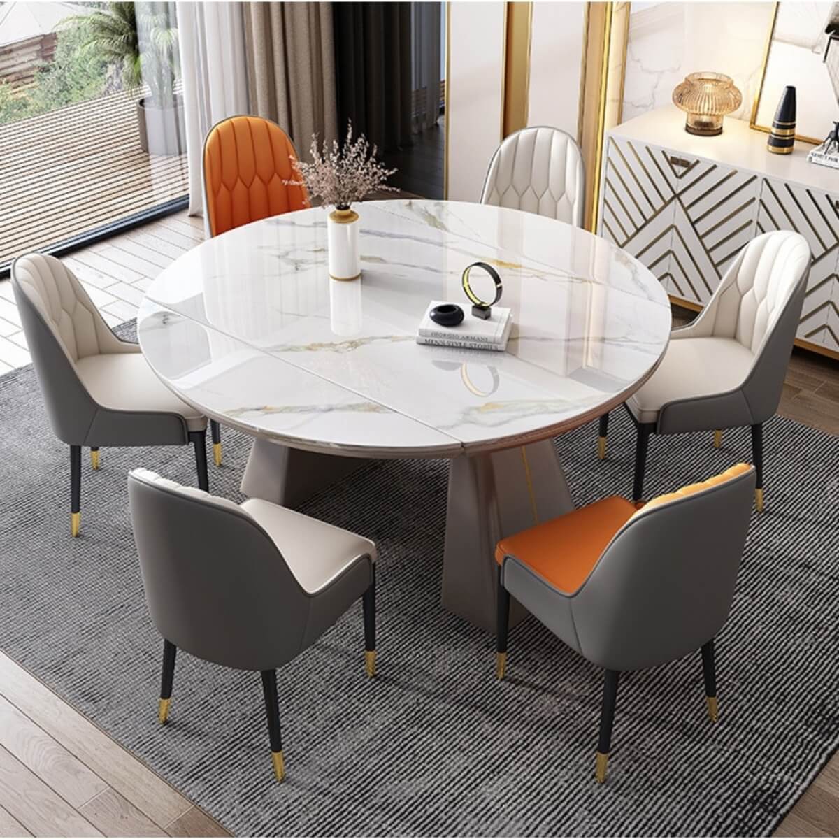 Tiara Luxury Dining Chair with Metal Legs | Elegant Interior
