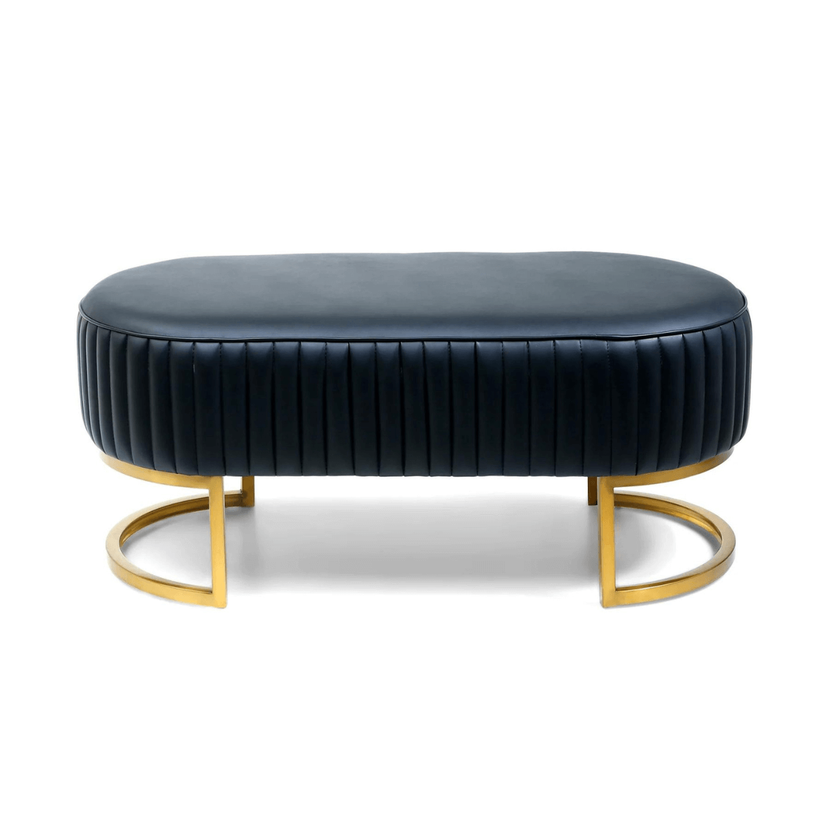 Shell Leather Oval Bench Half-moon Base – Elegant Interior