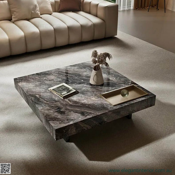 Freya Premium Marble Square Coffee Table | Elegant Interior